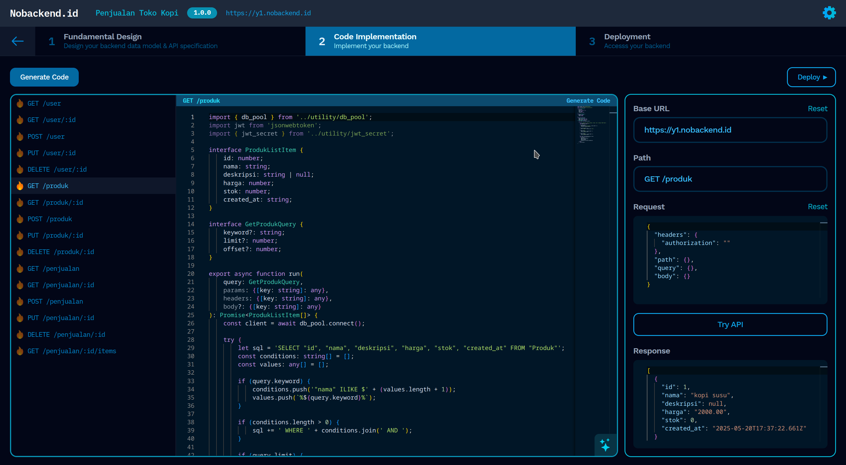 Nobackend.id - Build & Deploy REST API Backend Instantly